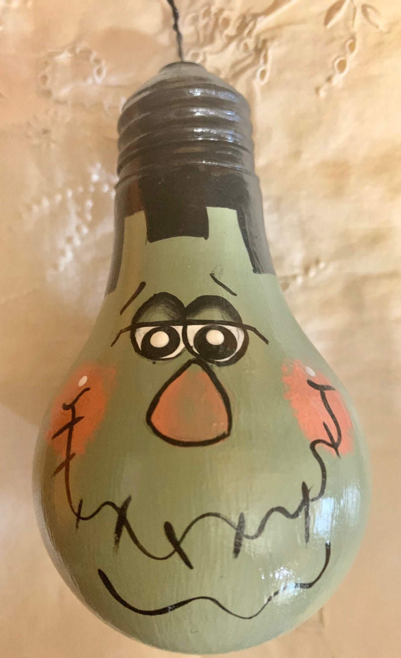 Frankenstein Lightbulb Ornament Halloween Fall Spooky - Etsy