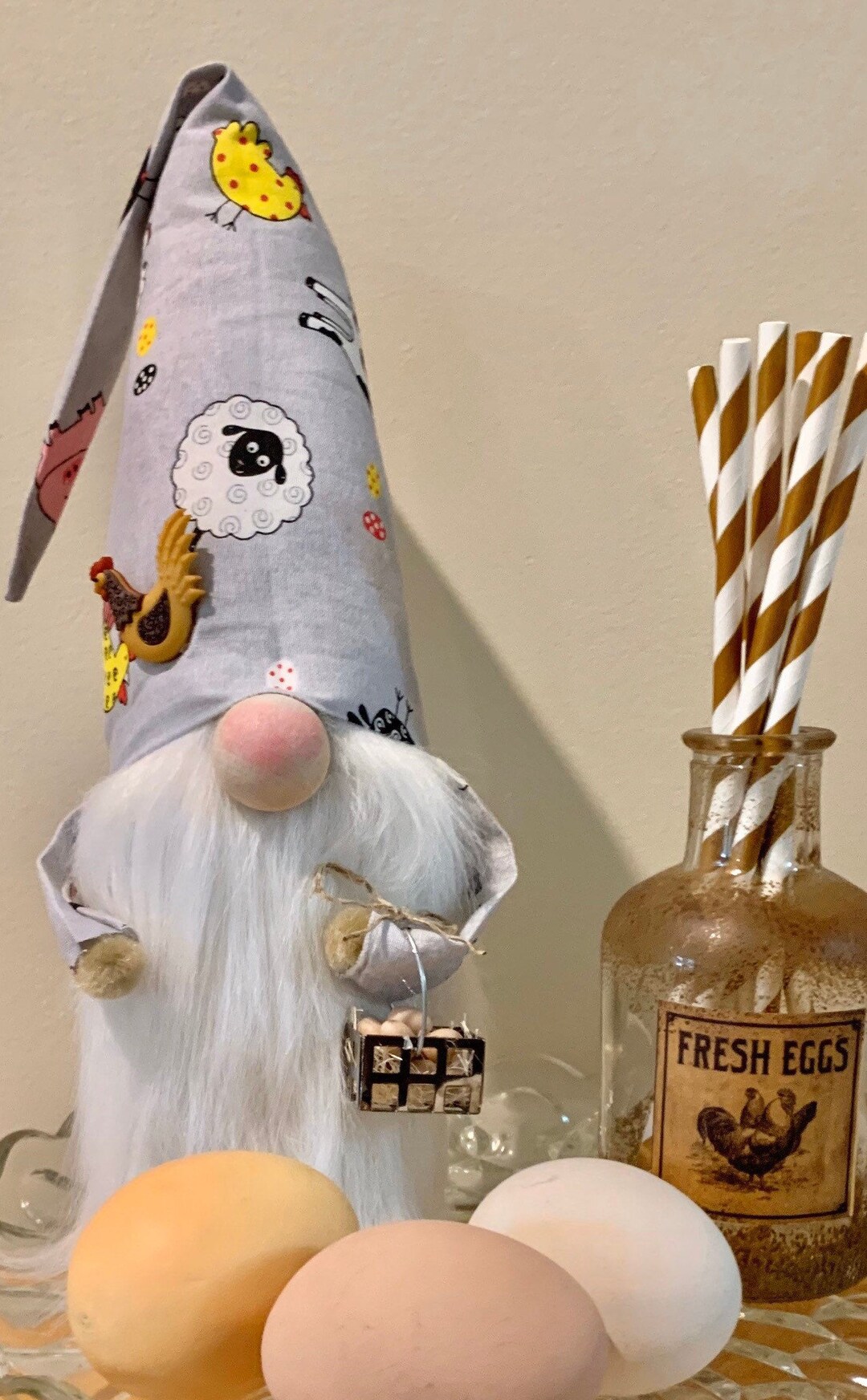 Chicken Gnome, Egg Gnome, Farmhouse, Tomte, Nisse, Scandinavian, Rae ...