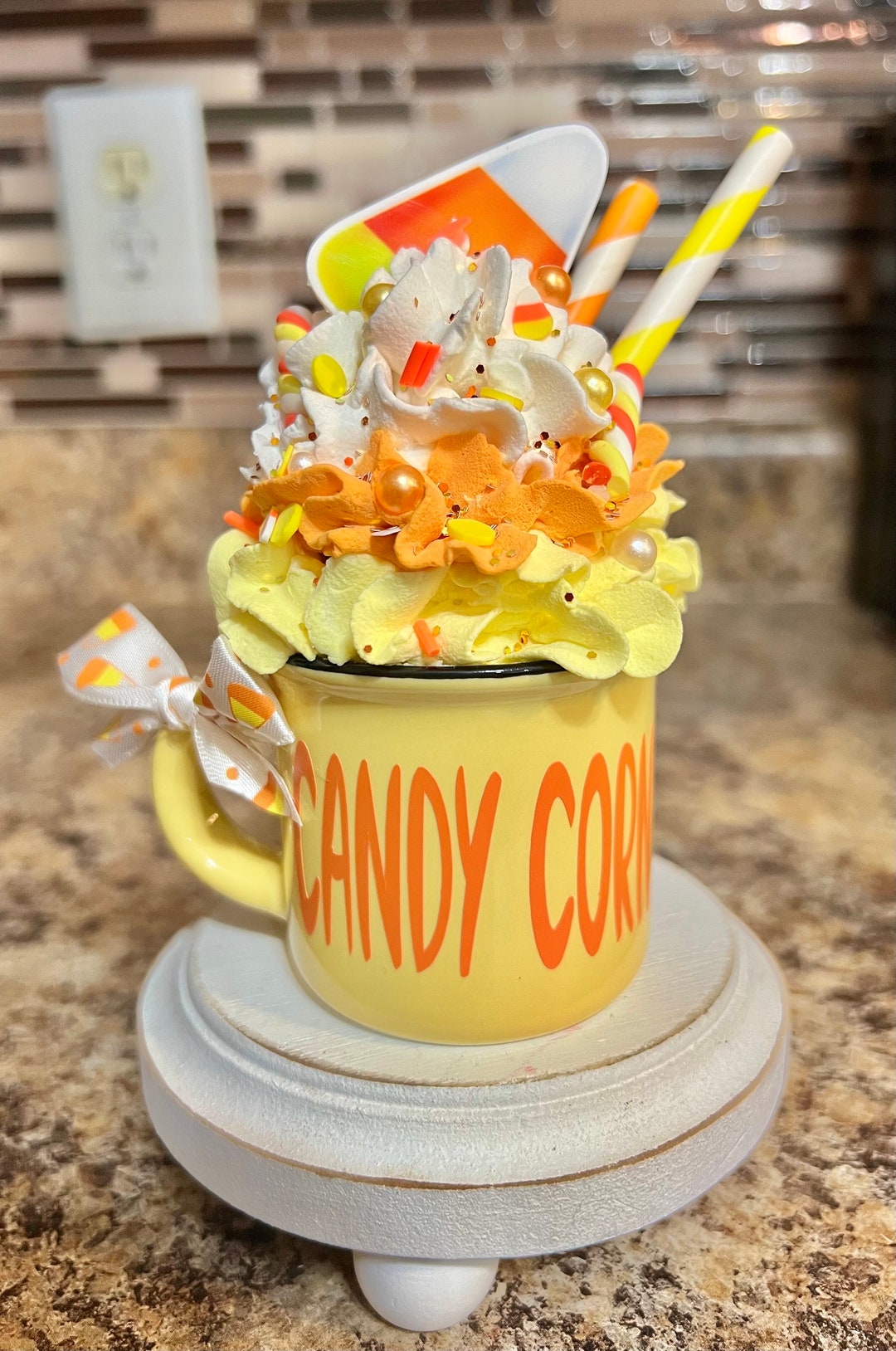 Fake Bake Candy Corn Mini Mug, Rae Dunn, Fall, Harvest Time Tiered Tray ...