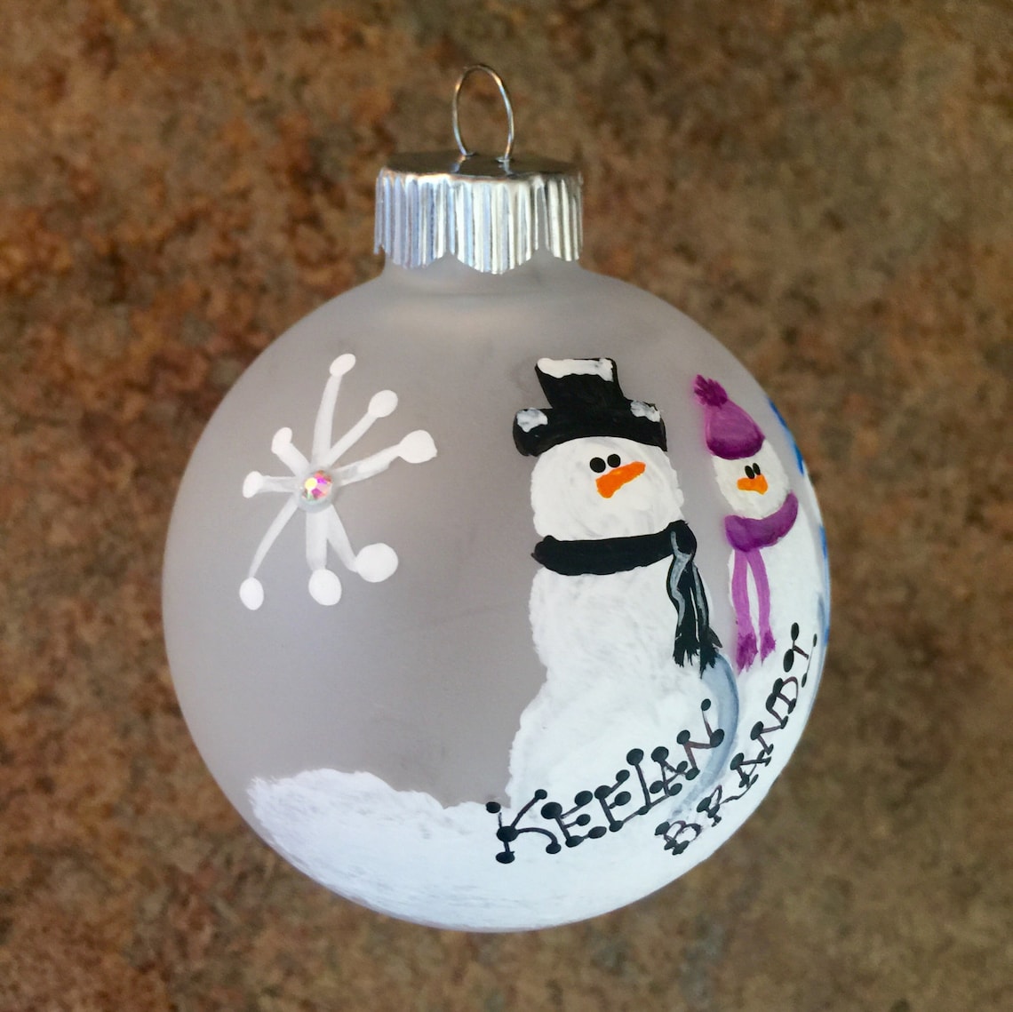 Personalized Glass Snowman Ornament - Etsy