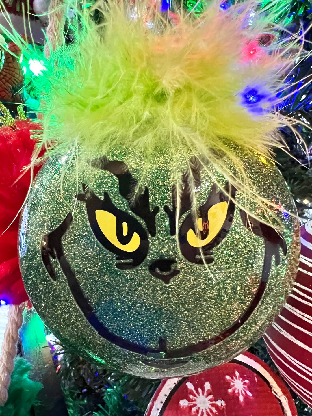 Plastic Grinch Christmas Ornament, Stocking Stuffer, Christmas Ornament ...