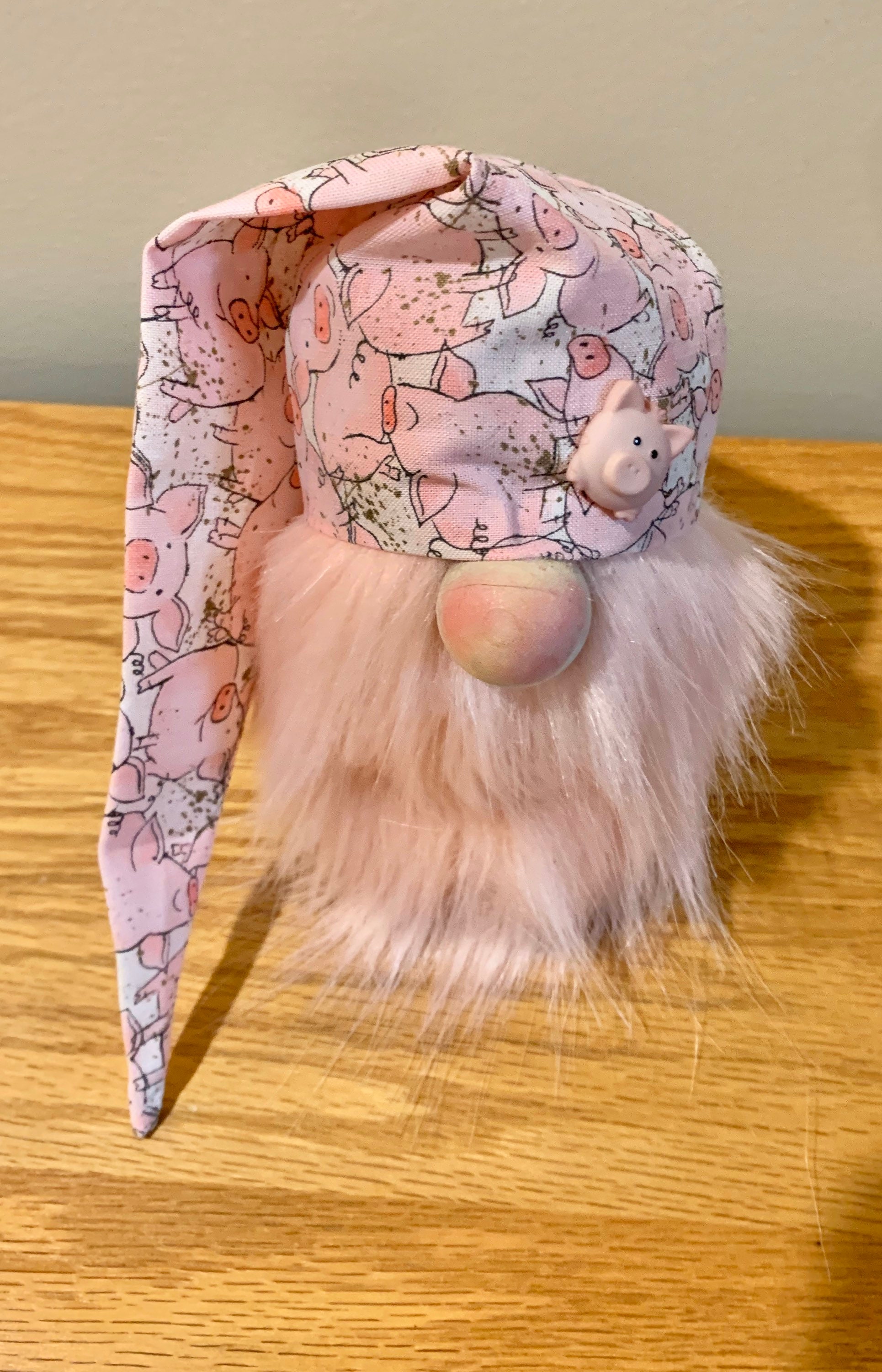 Pink Piggy Gnome, Spring Gnome, Farmhouse, Tomte, Nisse, Scandinavian ...