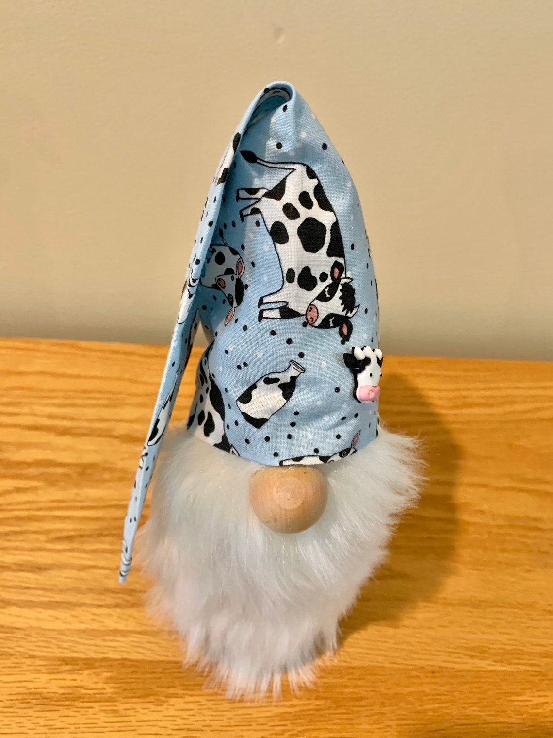 Blue Whimsical Cow Gnome Spring Gnome Farmhouse Tomte - Etsy