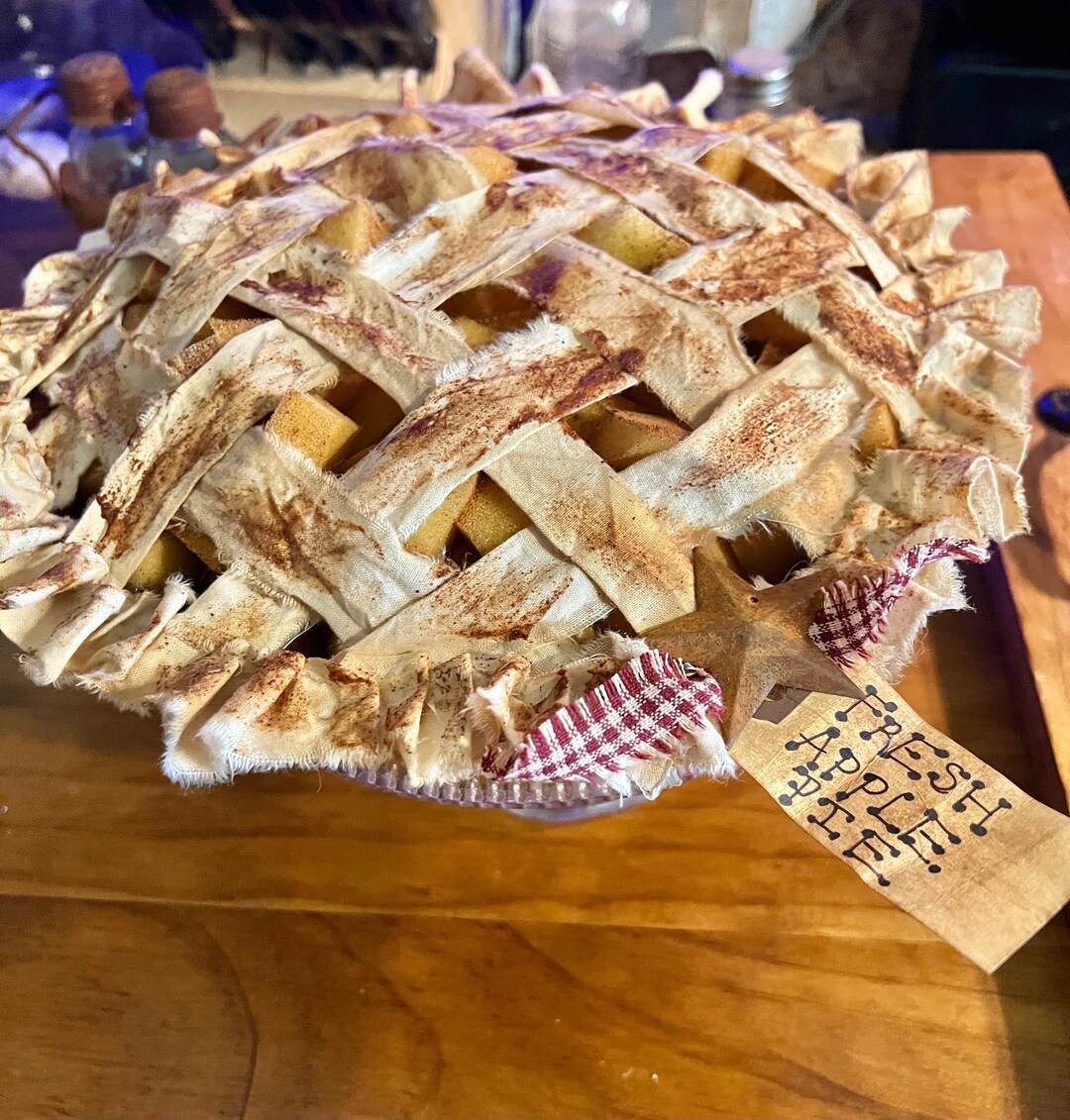Faux Primitive 10” Apple Pie, Farmhouse, Faux Food Display, Desserts - Etsy