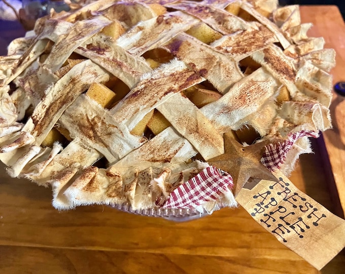 Faux Primitive 10” Apple Pie, Farmhouse, Faux Food Display, Desserts - Etsy
