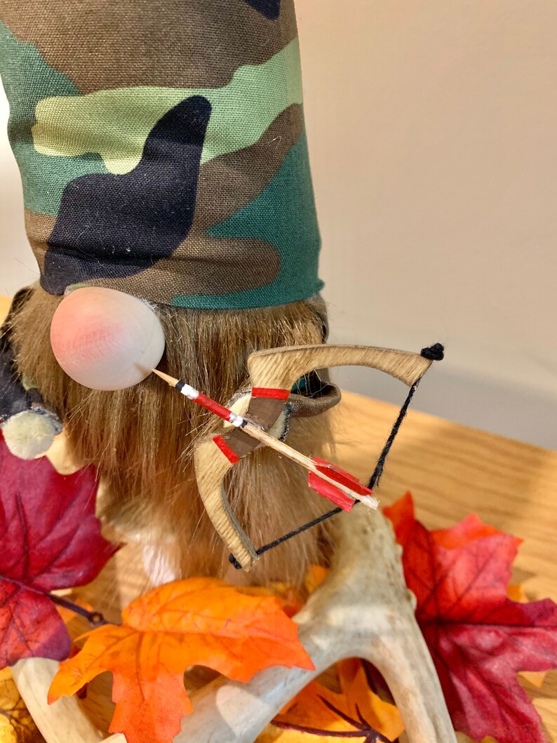 Camouflaged Gnome Hunting Gnome With Bow Farmhouse Tomte - Etsy