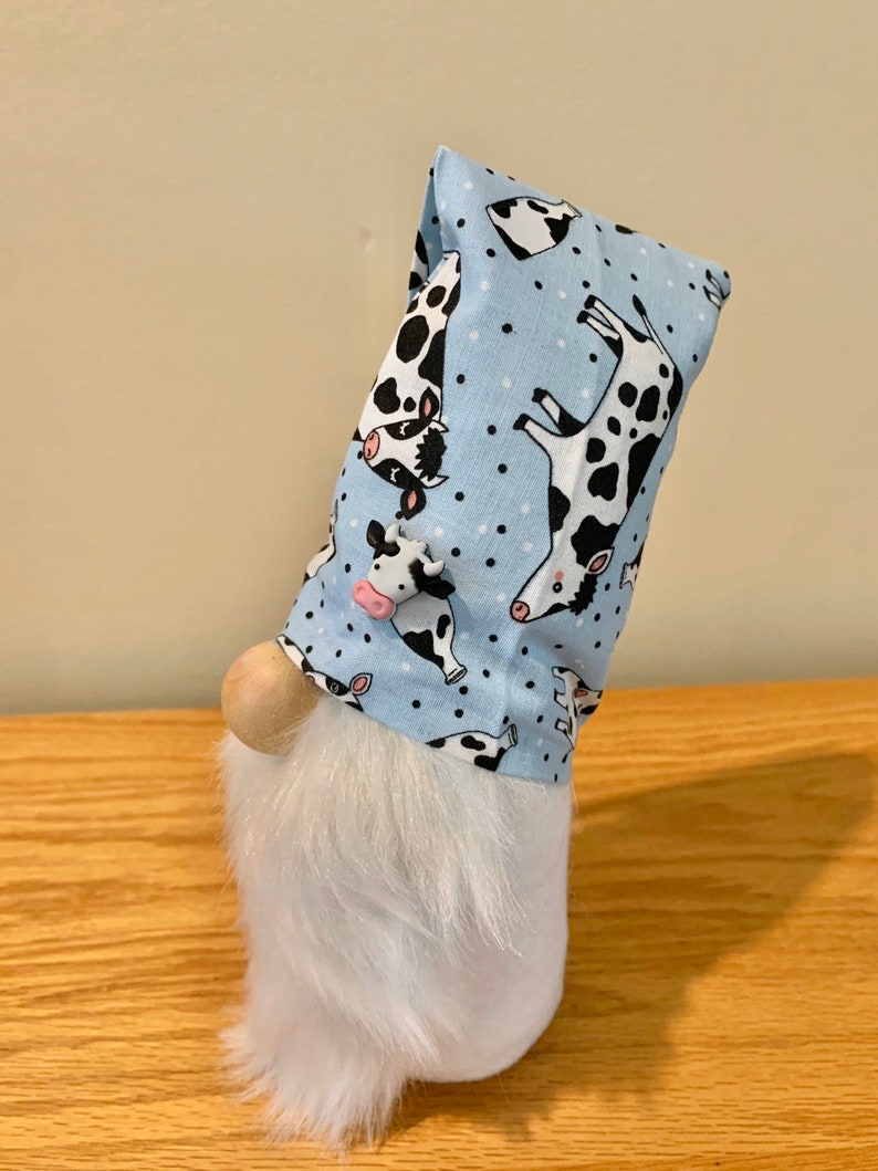 Blue Whimsical Cow Gnome Spring Gnome Farmhouse Tomte - Etsy