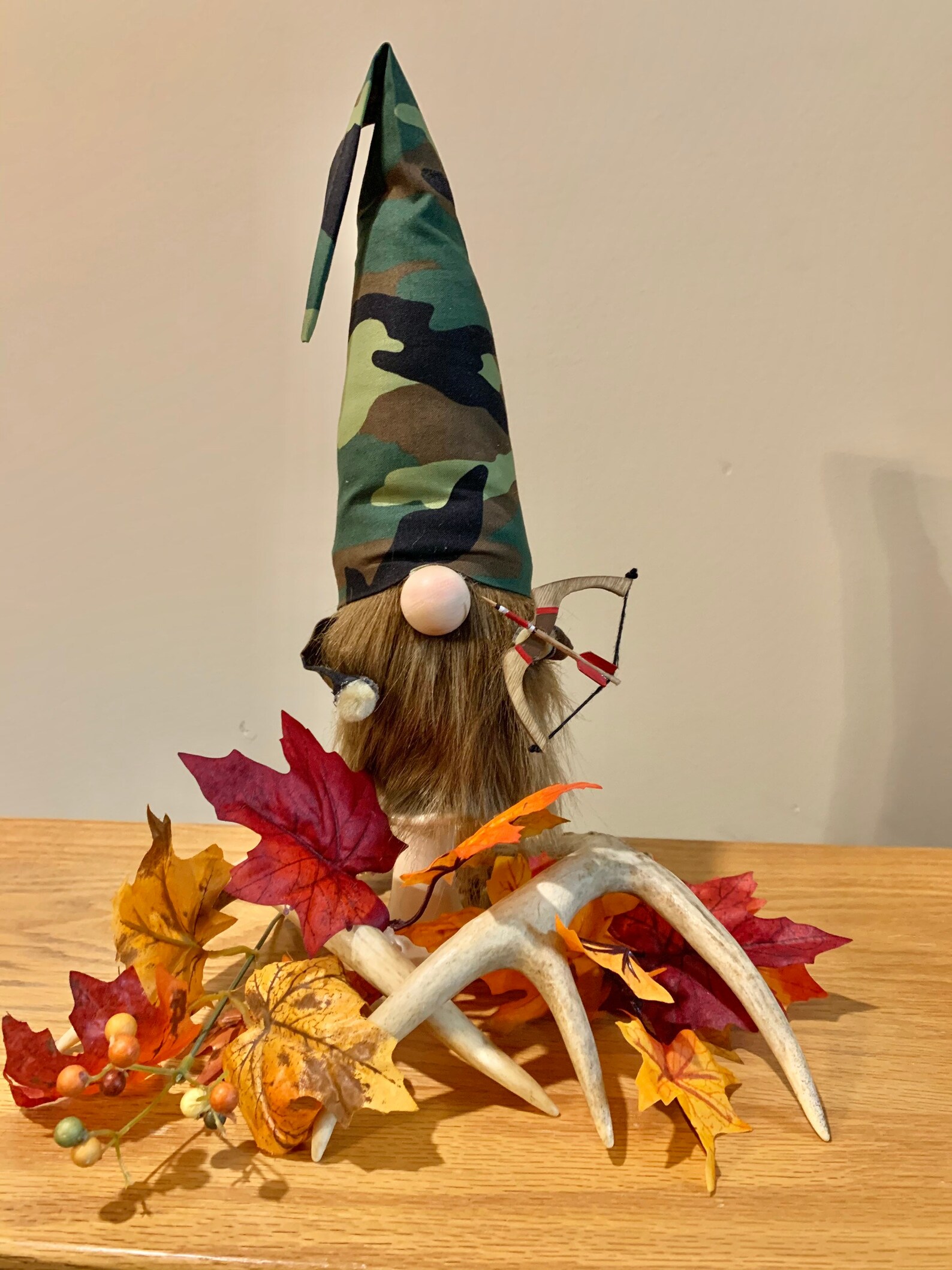 Camouflaged Gnome Hunting Gnome With Bow Farmhouse Tomte - Etsy