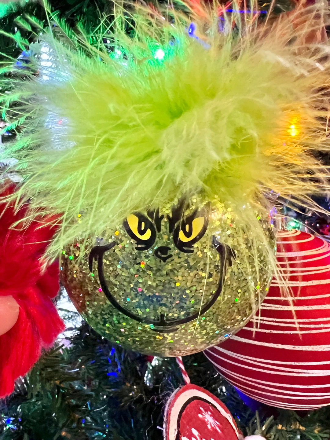 Plastic Grinch Christmas Ornament, Stocking Stuffer, Christmas Ornament ...