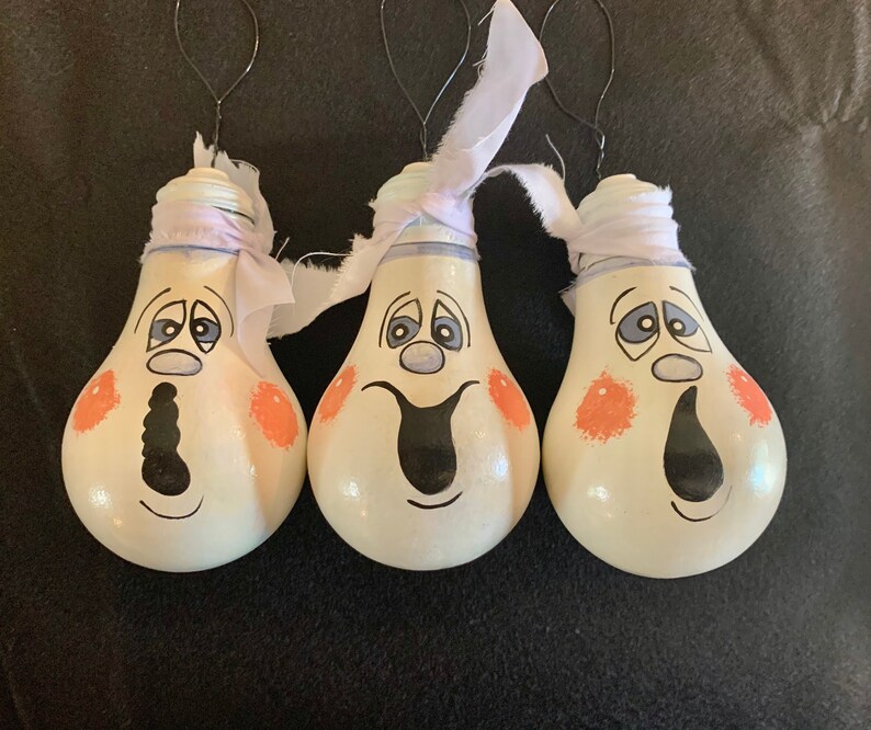 Ghost Light Bulb Ornaments Spooky Halloween Farmhouse Decor - Etsy