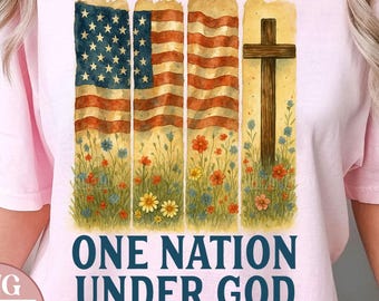 One Nation Under God PNG, 4th of July Christian Patriotic Sublimation ...