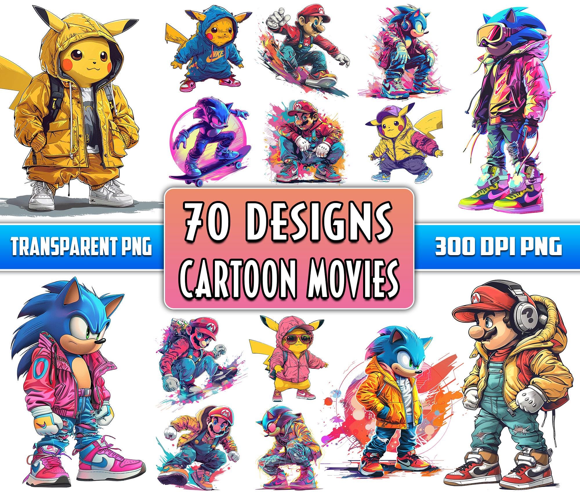 70 Designs Cartoon Movies Png Bundle, Cartoon Characters Bundle Png ...