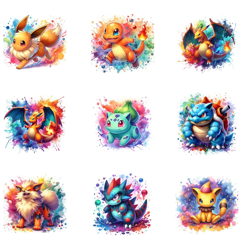 20+ Designs Poke Monster PNG Bundle, Anime/manga PNG Bundle, Cartoon T ...
