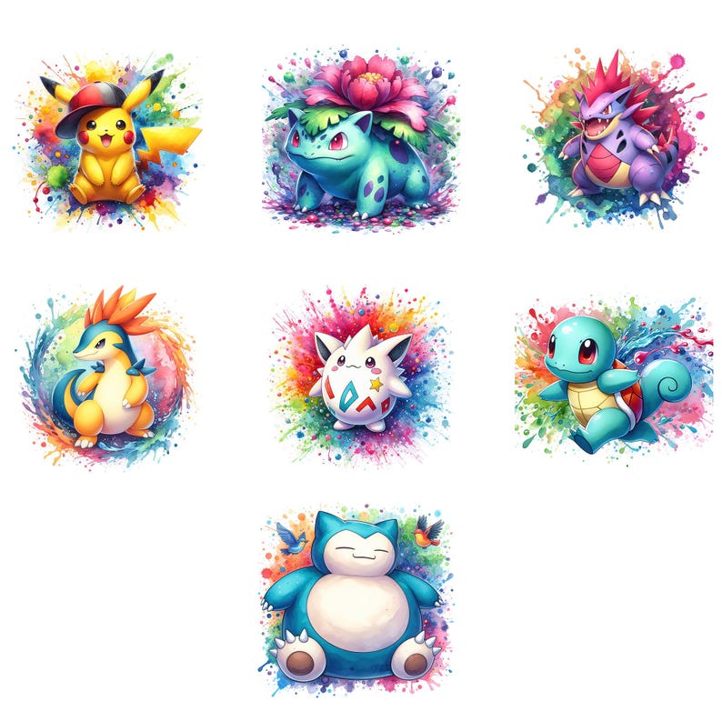 20+ Designs Poke Monster PNG Bundle, Anime/manga PNG Bundle, Cartoon T ...
