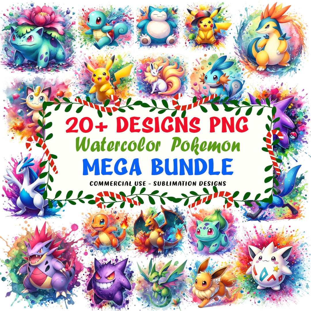 20+ Designs Poke Monster PNG Bundle, Anime/manga PNG Bundle, Cartoon T ...