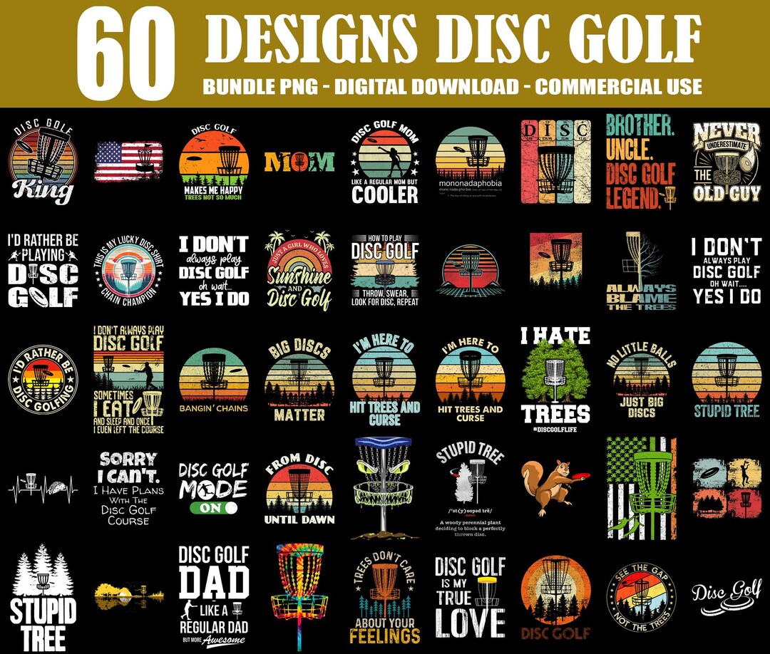 60 Designs Disc Golf Bundle Png, Funny Disc Golf Quotes Png, Frisbee ...