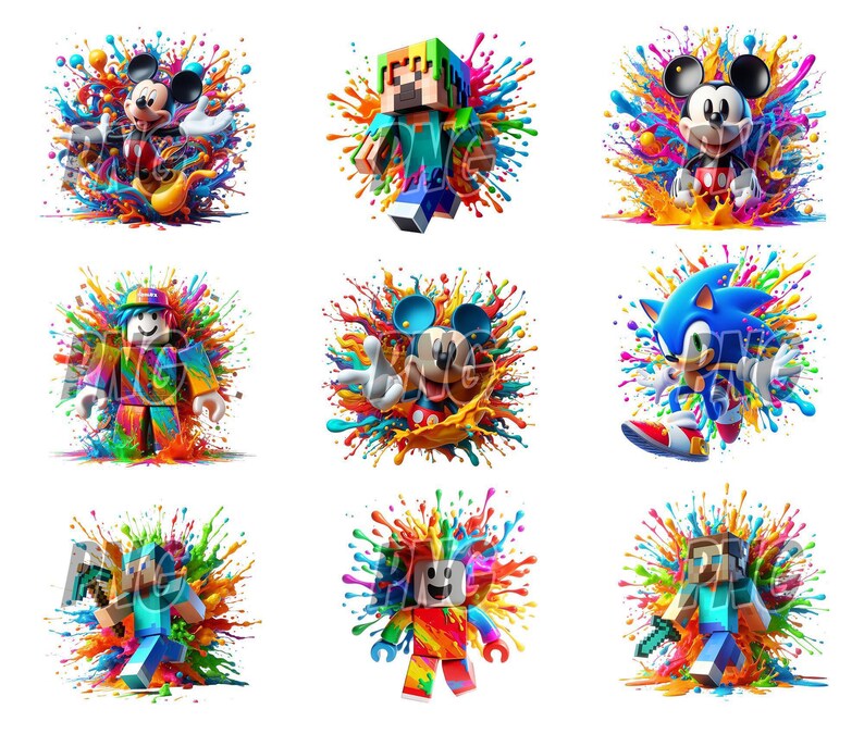 60+ Designs Watercolor Cartoon Movies Png Bundle, Cartoon Characters ...