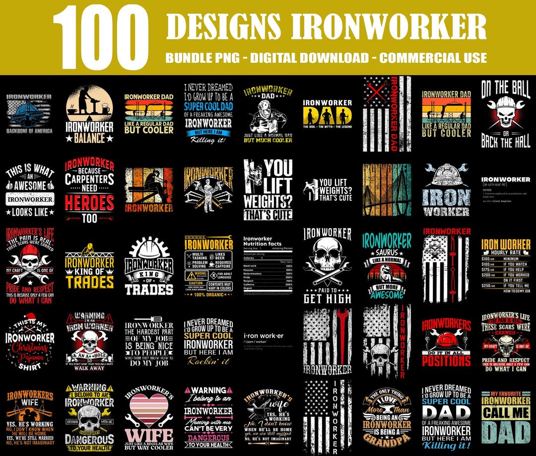 100 Designs Ironworker Bundle Png, Steelworker Png, Construction Worker ...