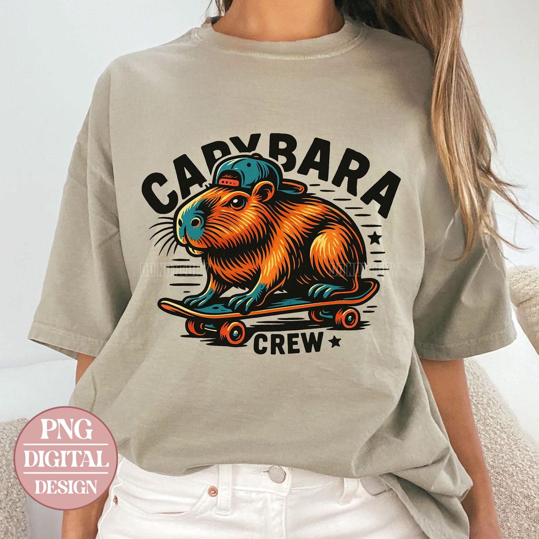 Capybara Crew Sublimation PNG, Capybara Windsurfing Clipart, Cool ...