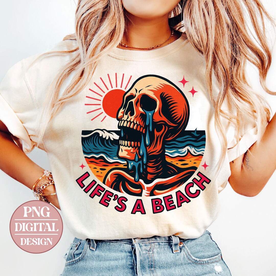 Life's a Beach Skeleton PNG, Sarcastic Png, Crying Grim Reaper Clipart ...