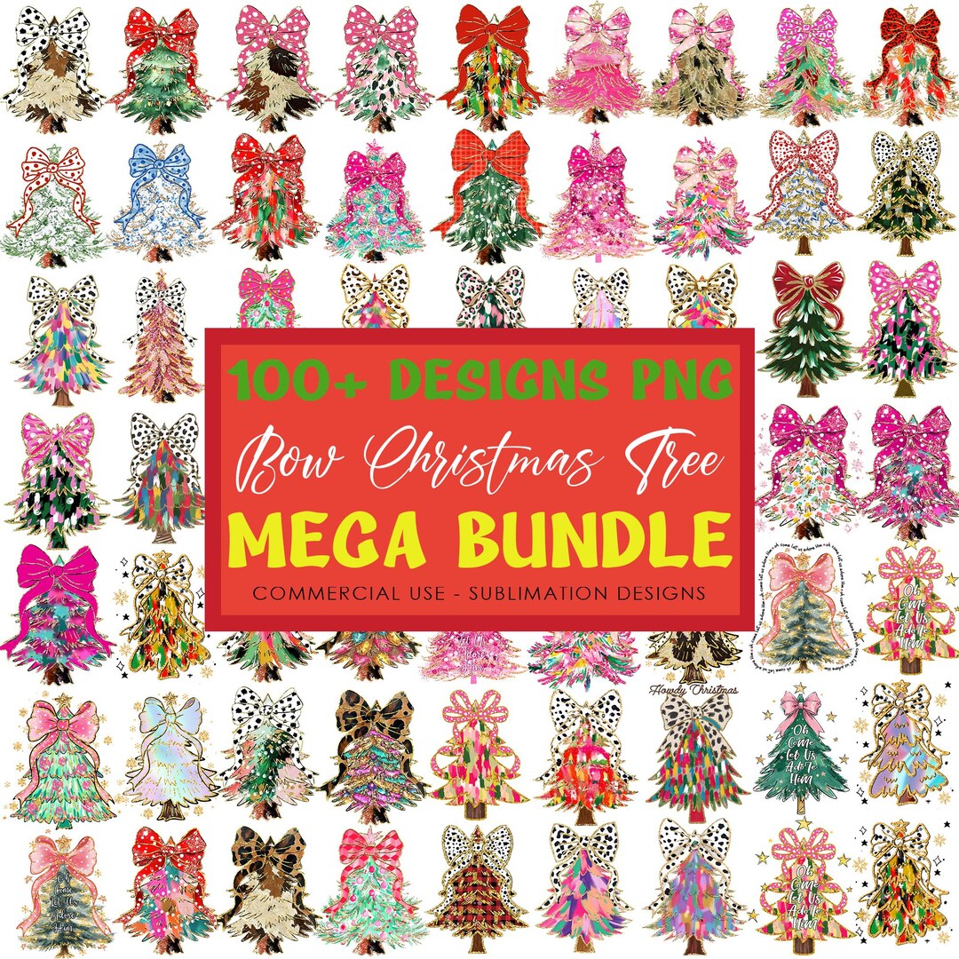 100+ Mega Bow Christmas Tree Png Bundle, Christmas Bundle Png ...