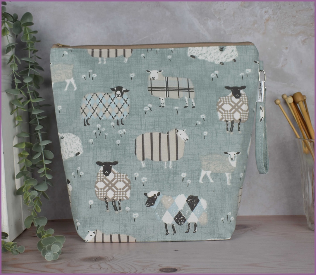 Large Sheep Project Bag for Knitting, Sheep Knitting Bag; Gift for ...