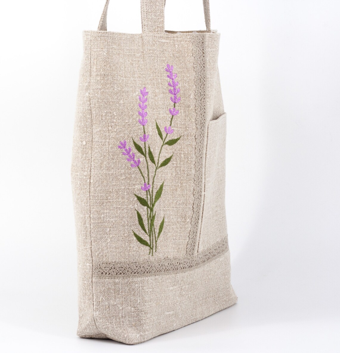 Linen Tote Bag Burlap Shoulder Bag Embroidered Linen Bag | Etsy