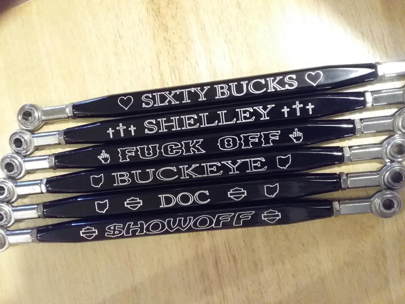 Custom Harley Davidson Shift Rod Engraved Linkage One of a Kind ...