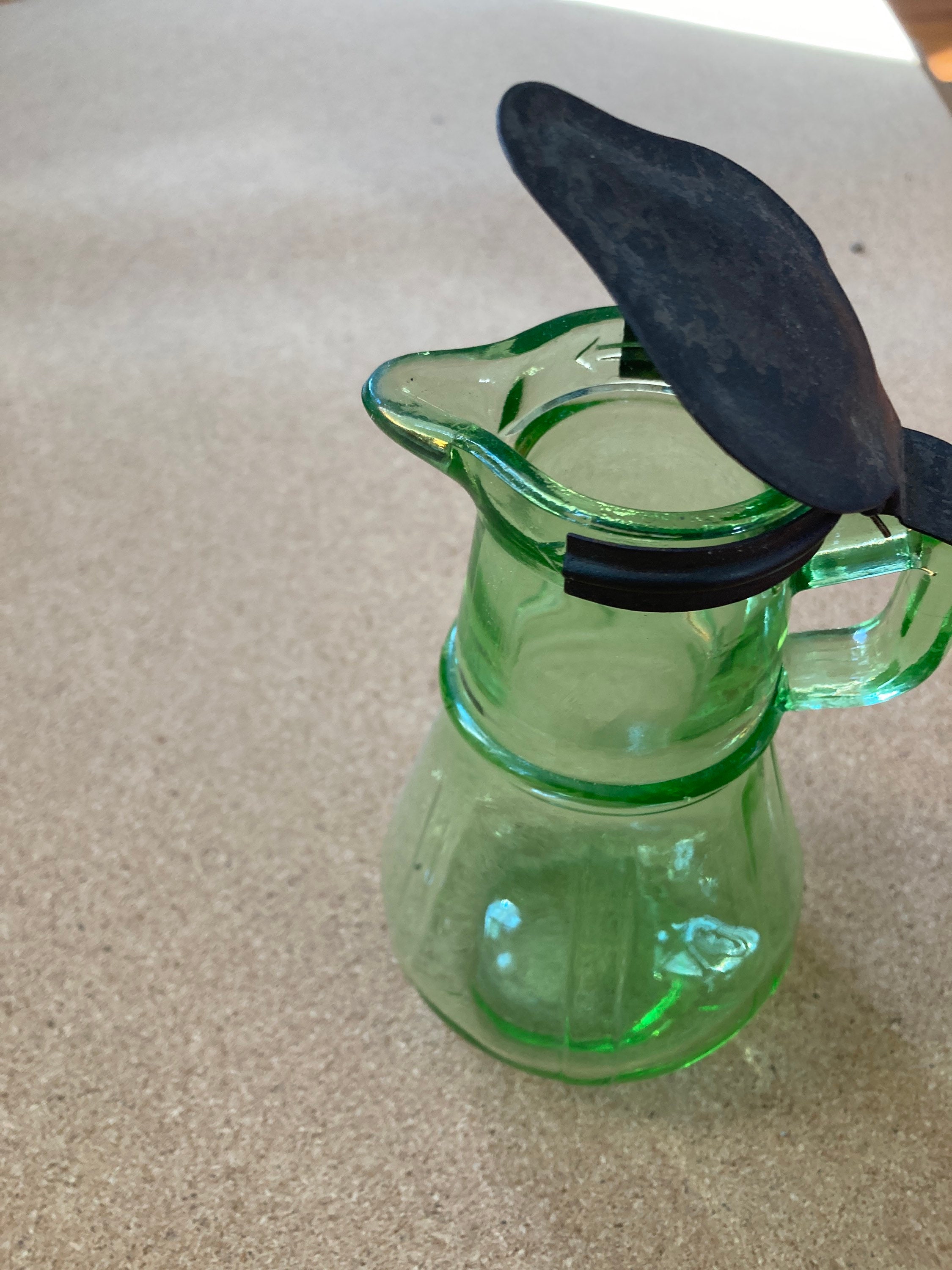 Depression Era Green Maple Syrup Pitcher - Etsy