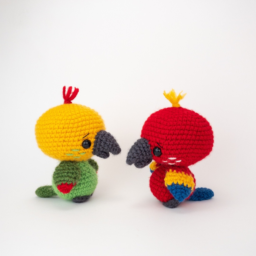 PATTERN: Pedro & Pip the Parrots - Crochet Parrot Pattern - Amigurumi ...