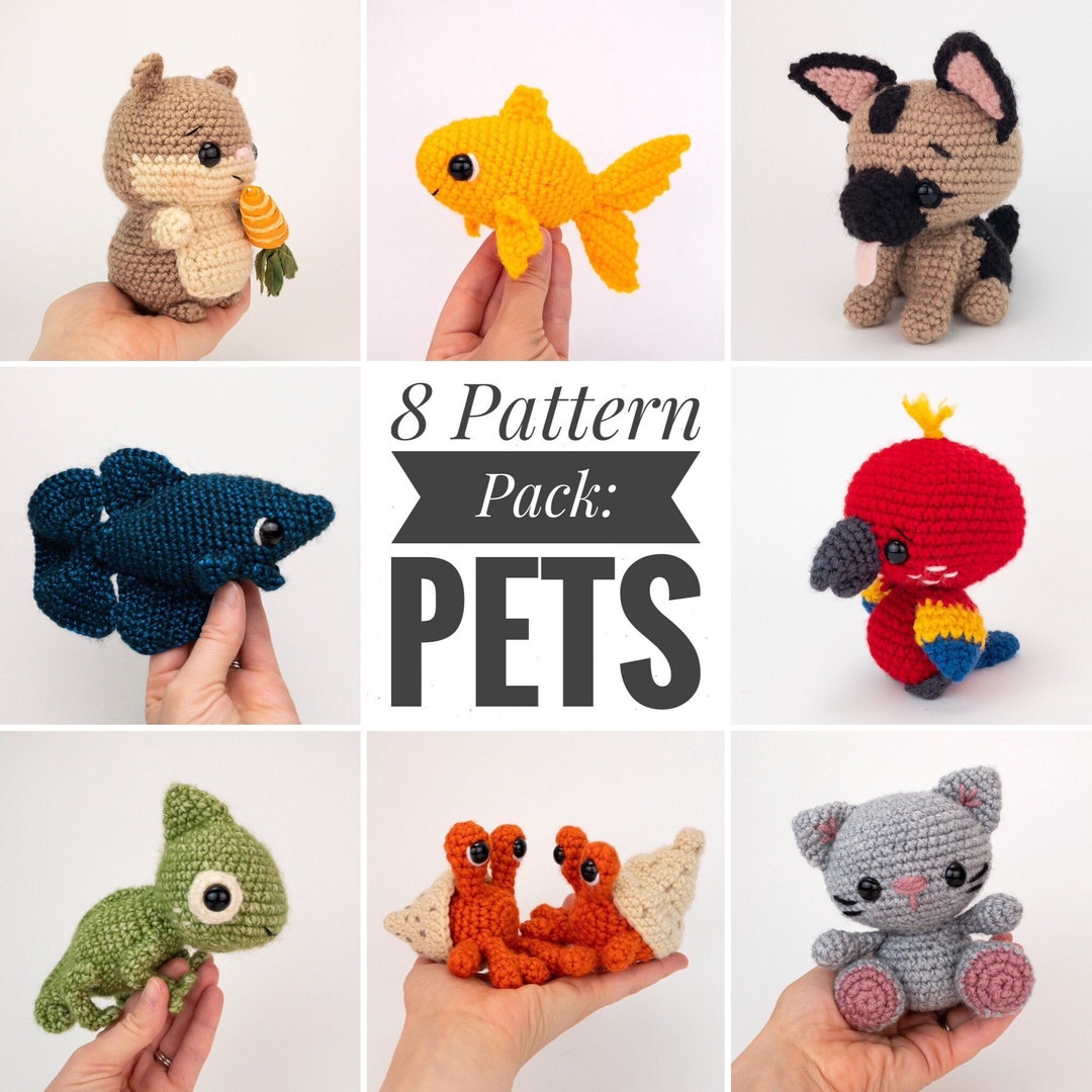 PATTERN PACK - 8 Pets Patterns - Betta, Cat, Chameleon, German Shepherd ...