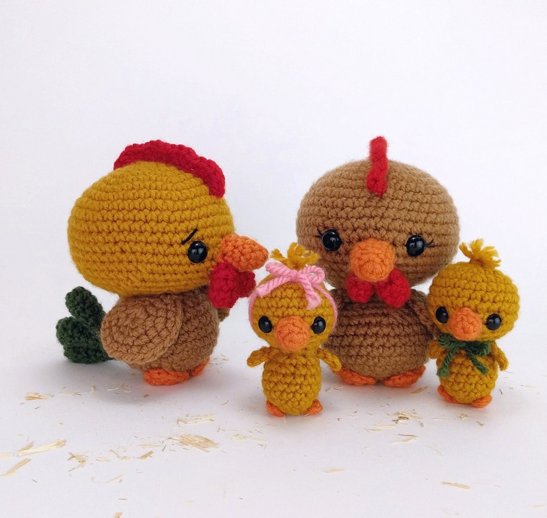PATTERN: Chicken Family - Crochet Chicken Pattern - Amigurumi Rooster ...