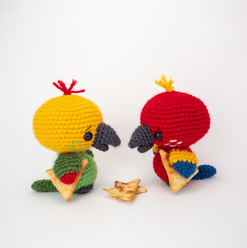 PATTERN: Pedro & Pip the Parrots - Crochet Parrot Pattern - Amigurumi ...