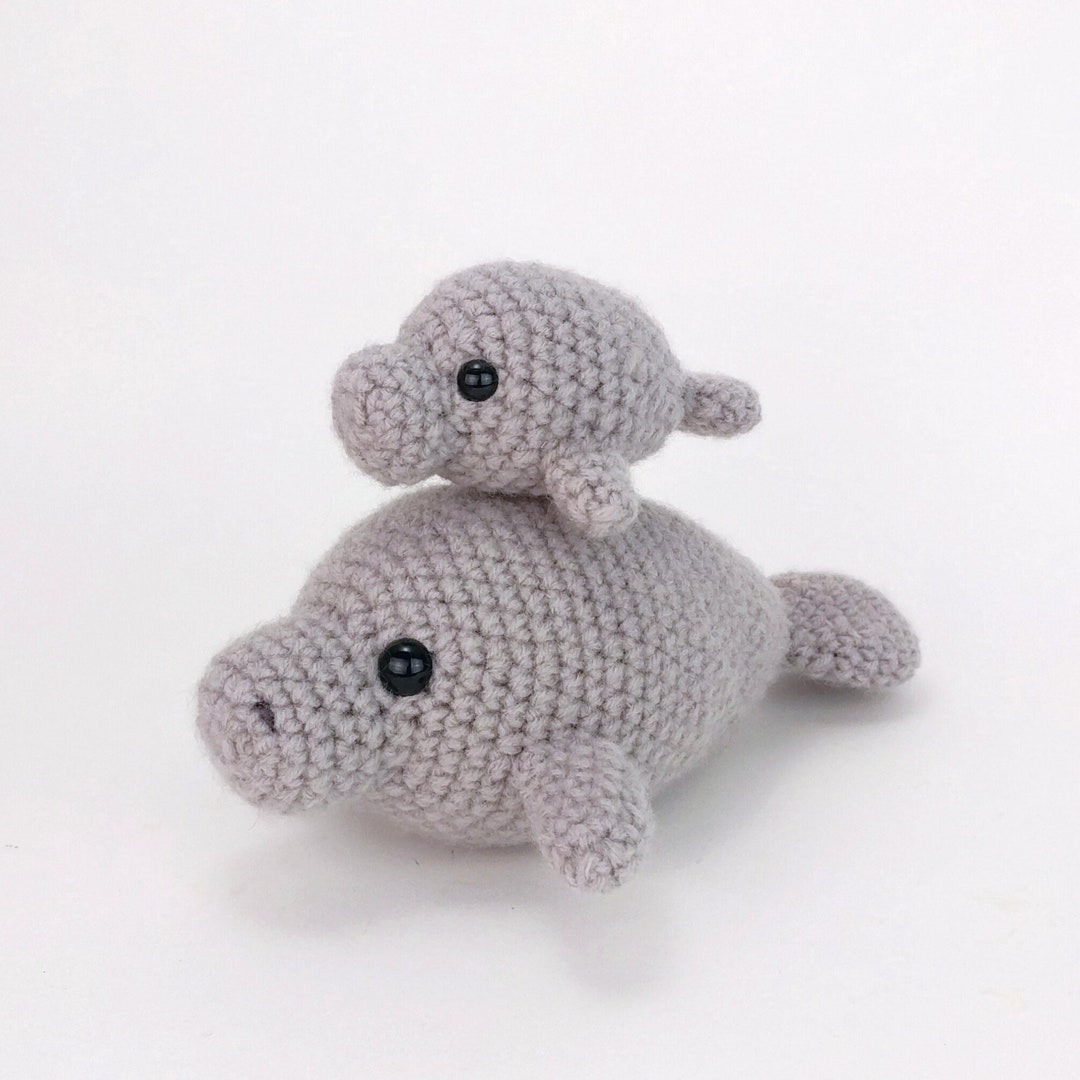 PATTERN: Mama and Baby Manatee - Crochet Manatee Pattern - Amigurumi Manatee Pattern - Crocheted ...