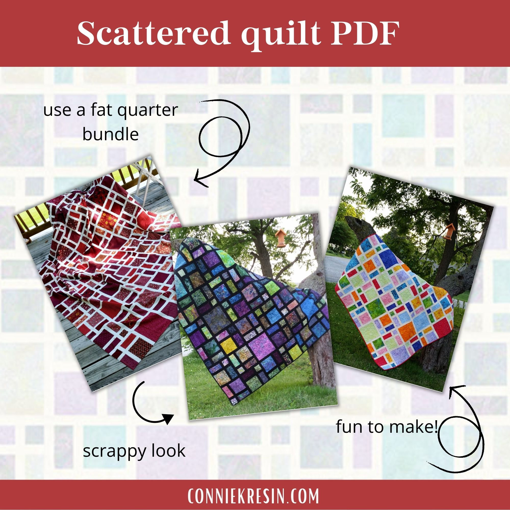 Scattered Quilt Pattern: 6 Sizes, Fat Quarter Friendly (PDF Pattern) - Etsy