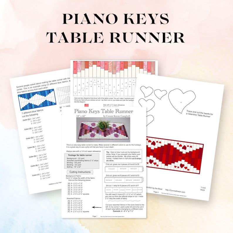 Piano Keys Table Runner PDF Pattern, Beginner Quilt - Etsy