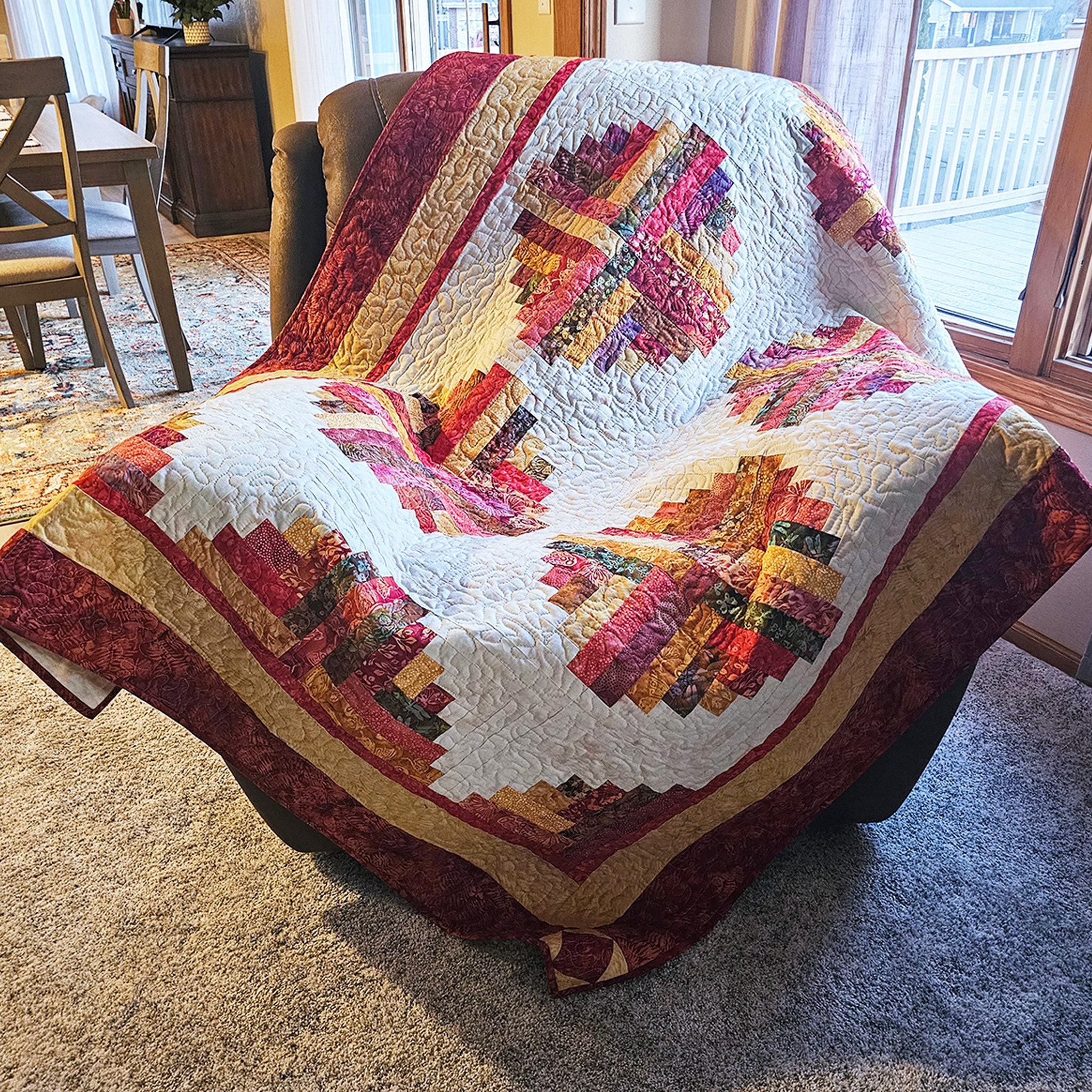 Mirage Offset Log Cabin Quilt PDF - Etsy