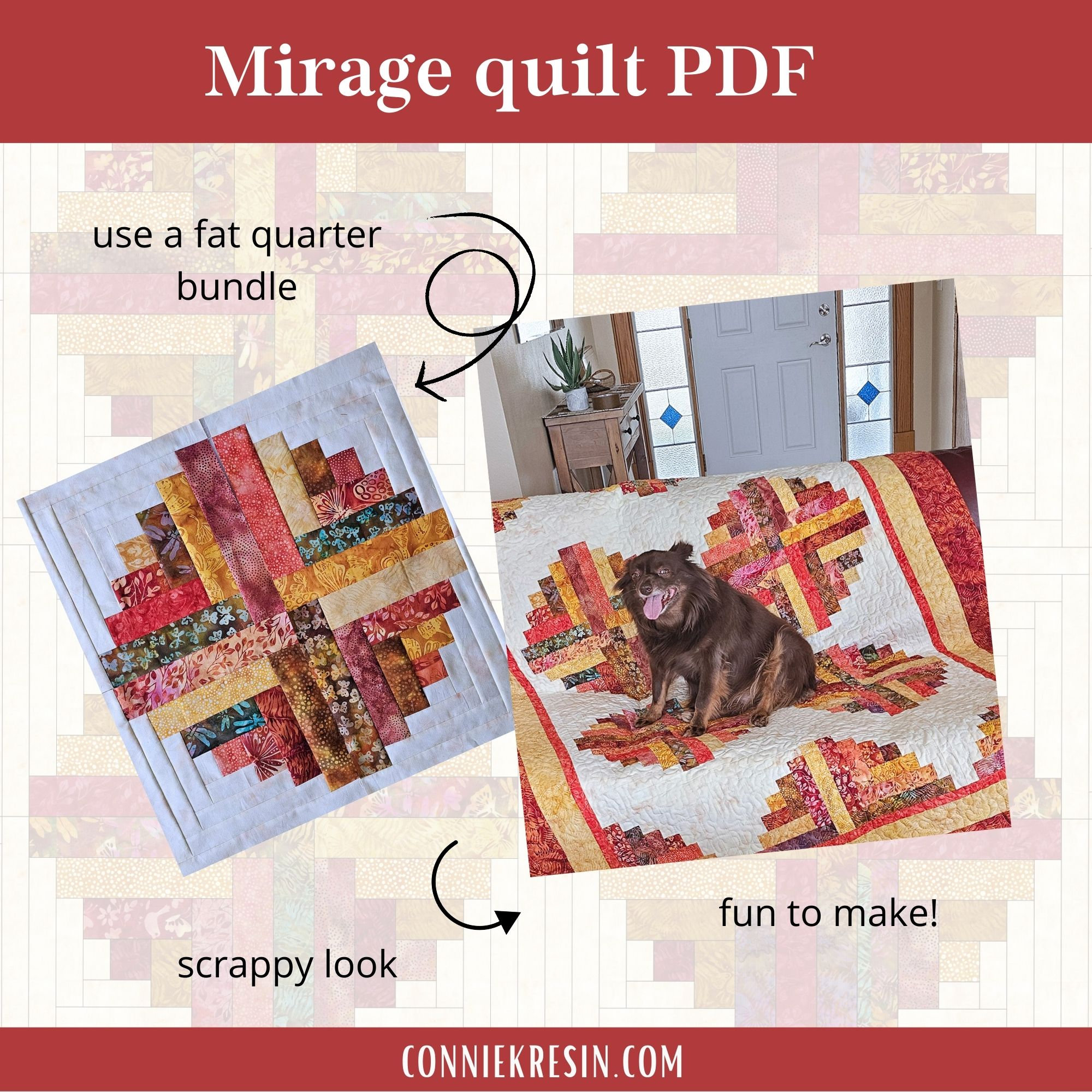Mirage Offset Log Cabin Quilt PDF - Etsy