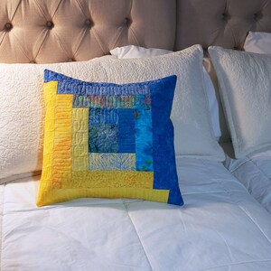 18 Inch Log Cabin Quilted Pillow PDF - Etsy