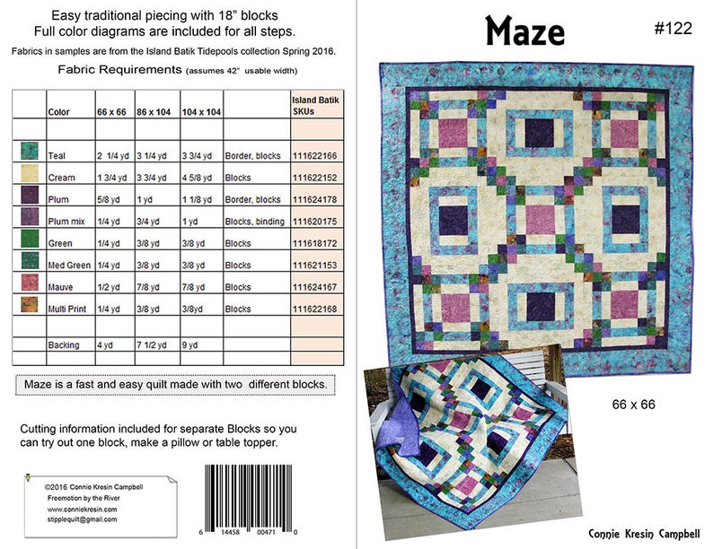 Maze Quilt Pattern, PDF, Instant Download, Lap Quilt, Modern Patchwork, Throw, Lap Quilt, Easy ...