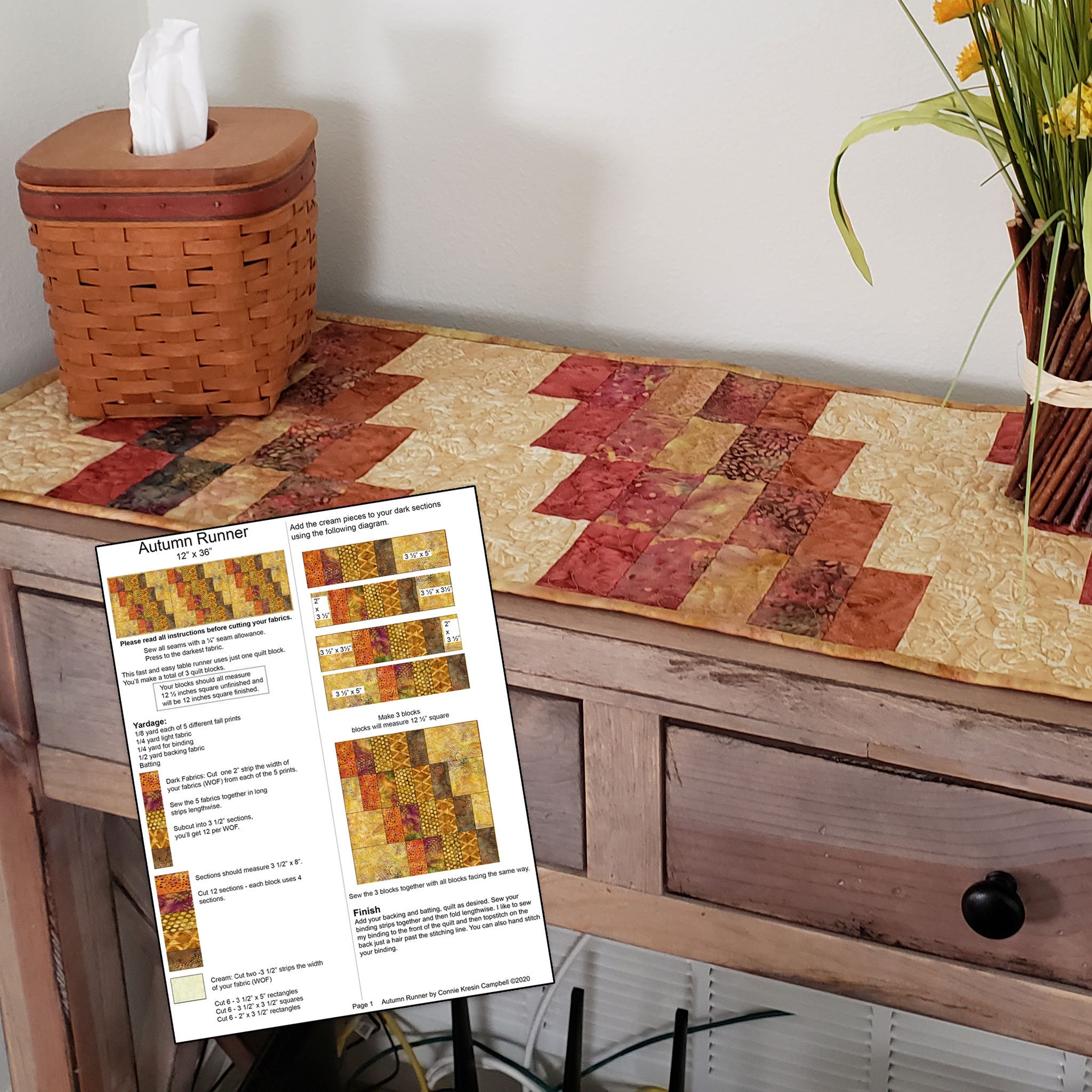 Autumn Table Runner (PDF Download) - Etsy