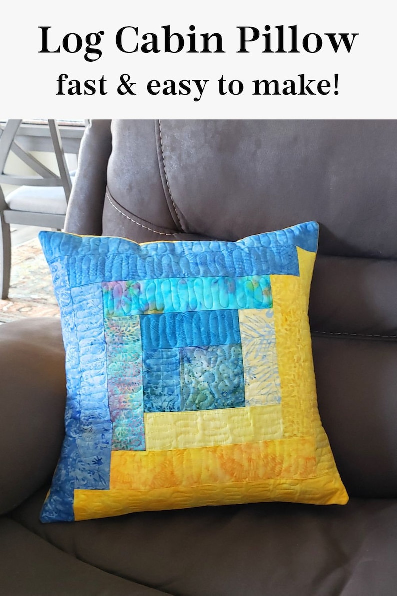 18 Inch Log Cabin Quilted Pillow PDF - Etsy