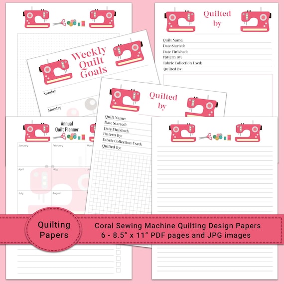 Quilting Printables Pages Grid Paper Lined Dots Annual | Etsy