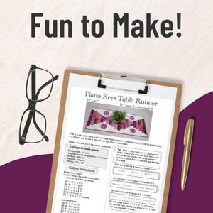 Piano Keys Table Runner PDF Pattern, Beginner Quilt - Etsy