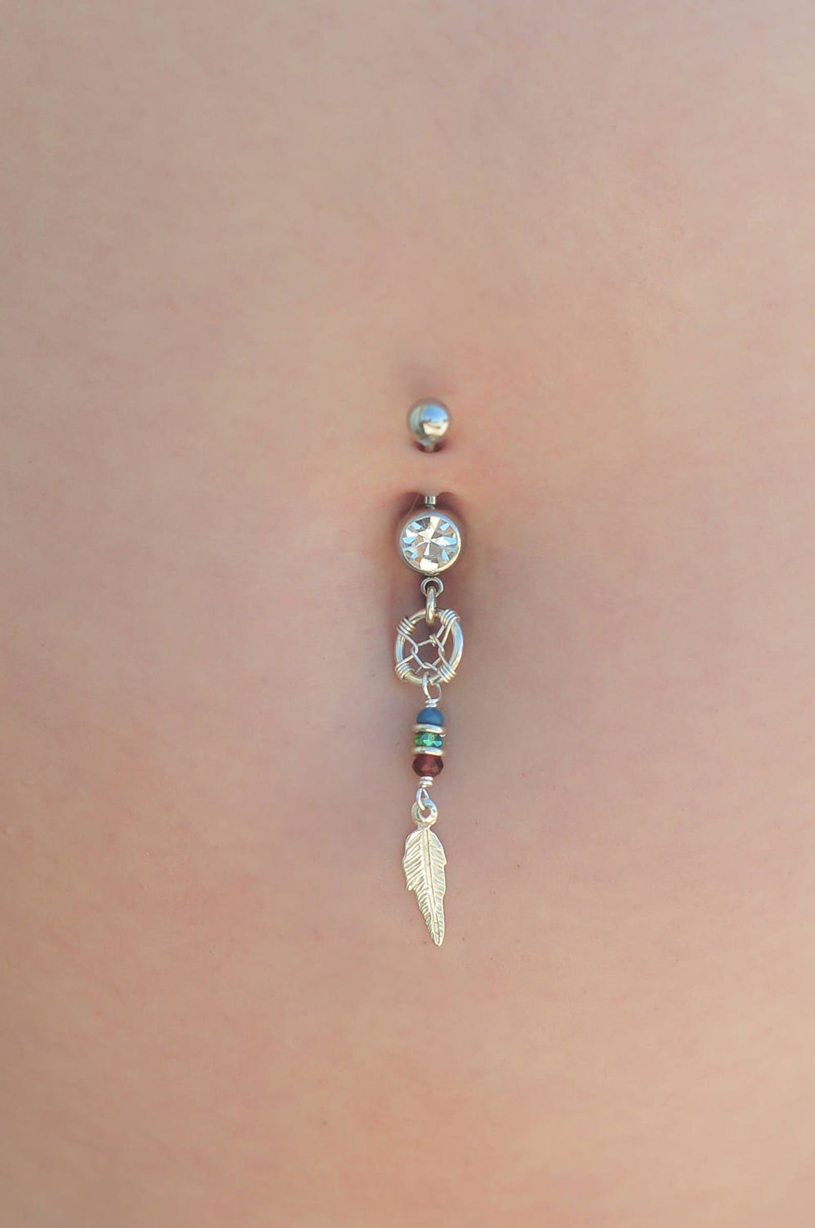 Gift Idea Handmade Dream Catcher Feather Belly Button - Etsy