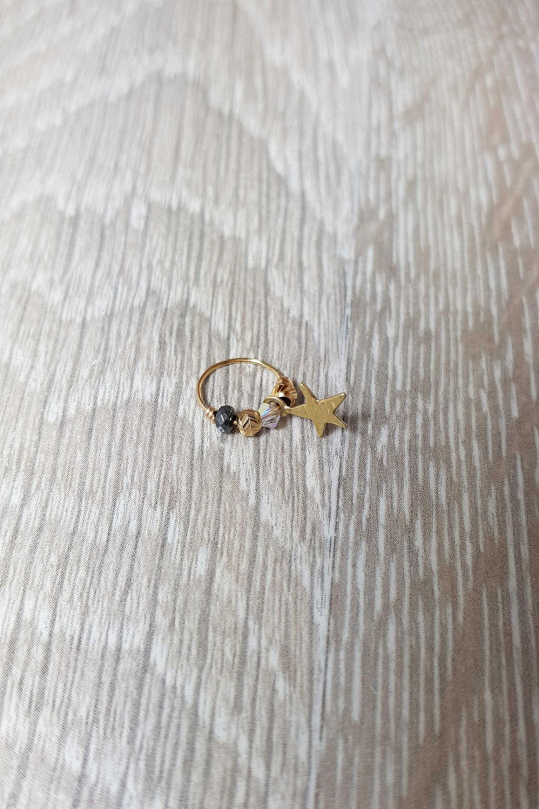 Handmade Star Piercing Earring, Beaded Piercing Hoop Earring / Star ...