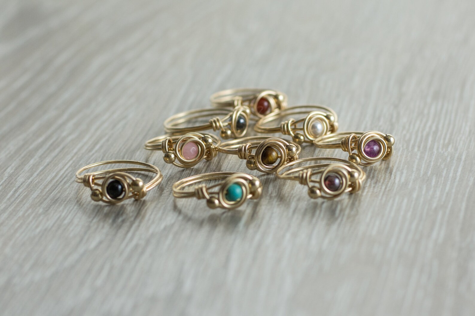 Sterling Silver / Gold Filled Wrapped Wire Ring & Genuine Rose | Etsy