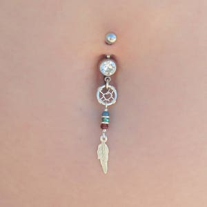 Gift Idea Handmade Dream Catcher Feather, Belly Button Piercing ...