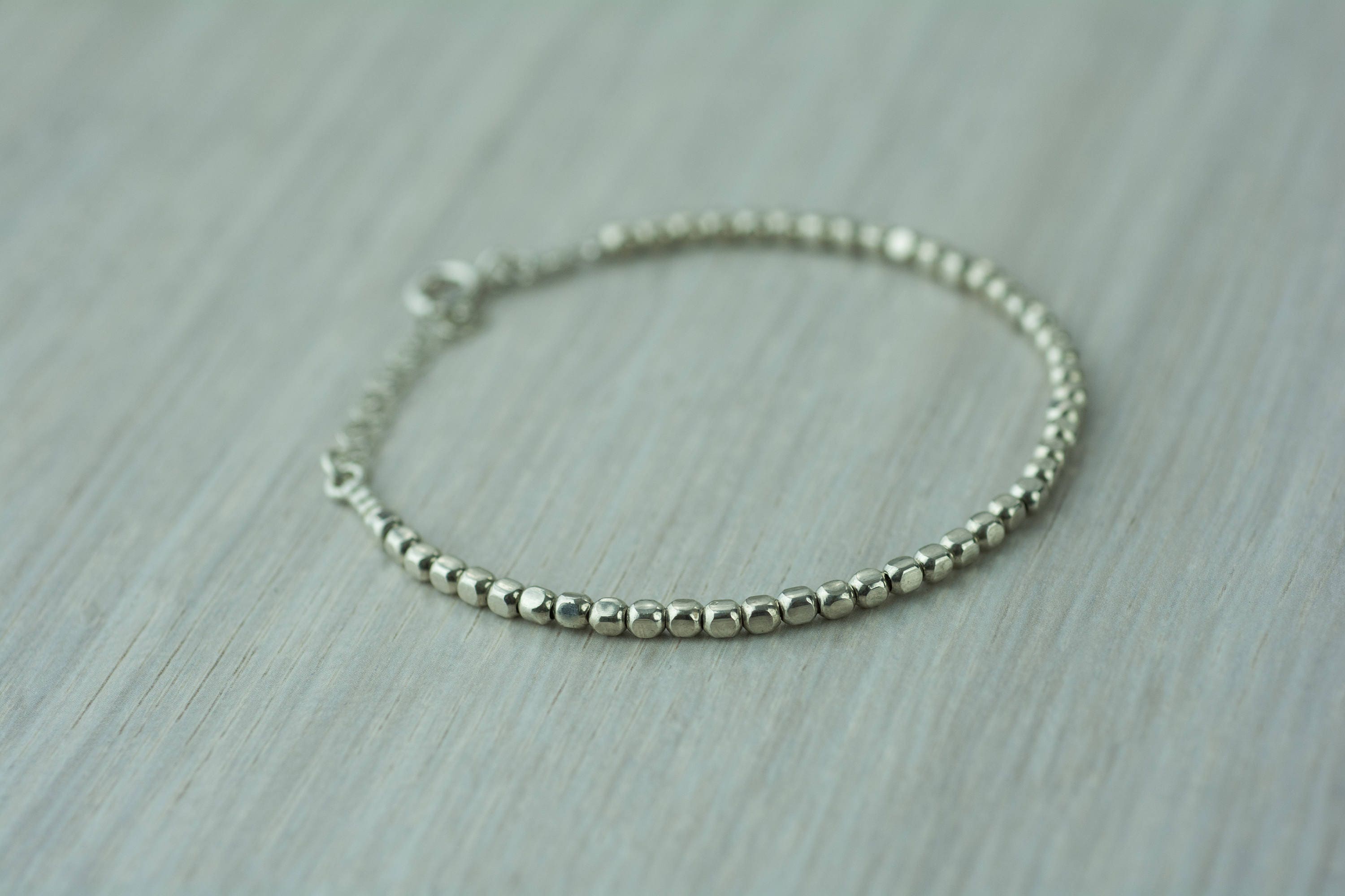 Sterling Silver square beaded geometric bracelet this | Etsy