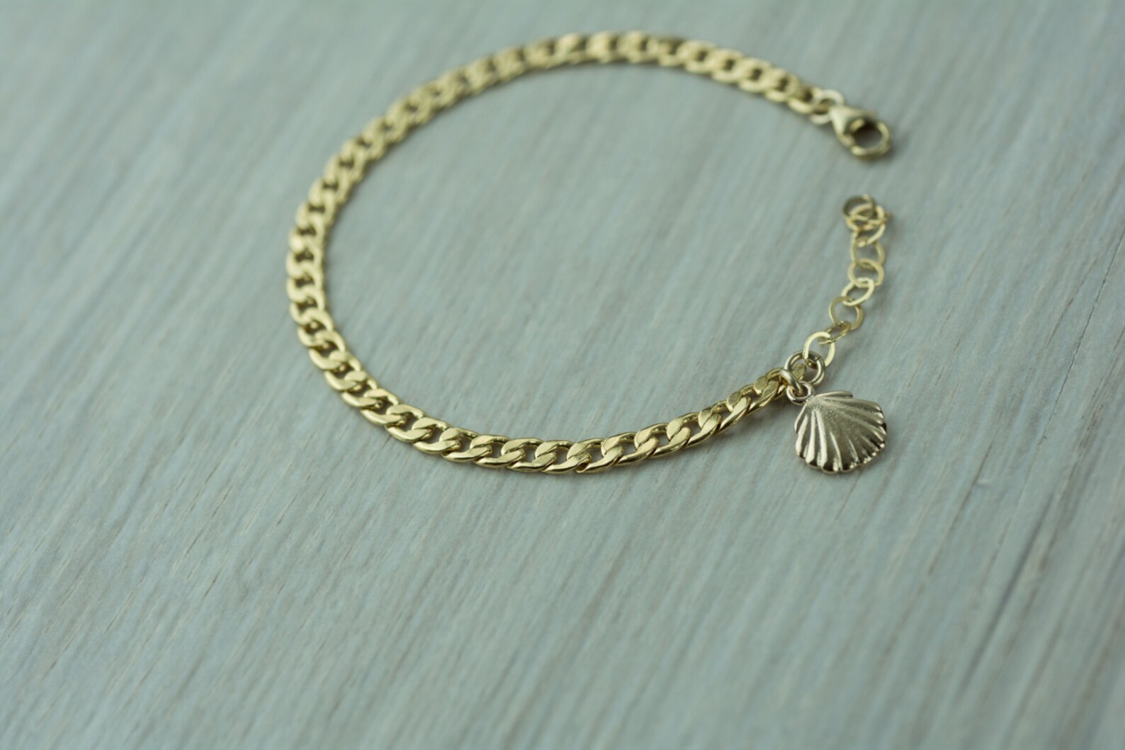 Gold Filled Nautical Charm Seashell Bracelet the Piece of - Etsy